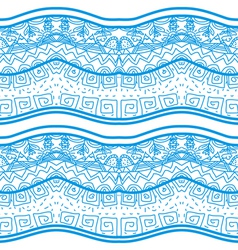 Blue seamless pattern with nature elements Vector Image