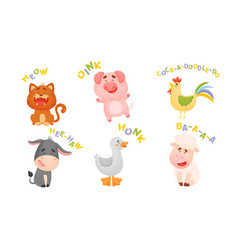 Set cartoon animals talking Royalty Free Vector Image