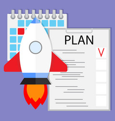 Schedule startup launch plan Royalty Free Vector Image