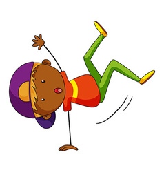 A boy dancing above the rainbow Royalty Free Vector Image