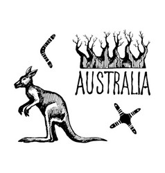 Australian national traditional symbols Royalty Free Vector