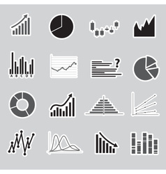 Graphs stickers eps10 Royalty Free Vector Image
