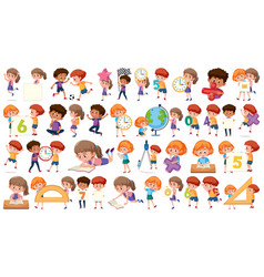 Children with math tools Royalty Free Vector Image