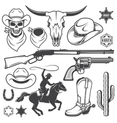 Vintage western cowboy boot Royalty Free Vector Image