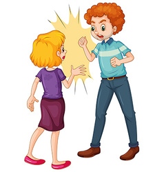 Woman strangling man Royalty Free Vector Image