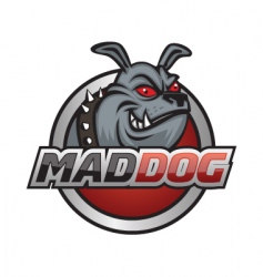 Angry bulldog head mascot logo design Royalty Free Vector