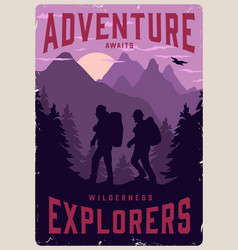 Vintage summer camping colorful poster Royalty Free Vector