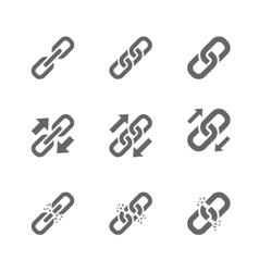 Three types link icons Royalty Free Vector Image