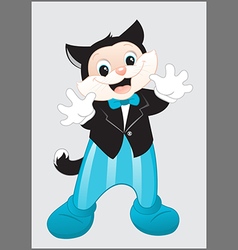 Blue cat character cartoon Royalty Free Vector Image
