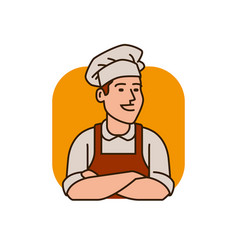 Cook chef logo or label restaurant concept Vector Image