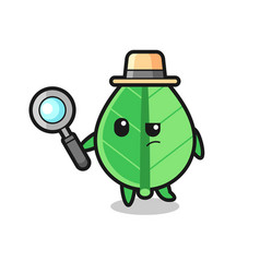 Leaf detective character is analyzing a case Vector Image