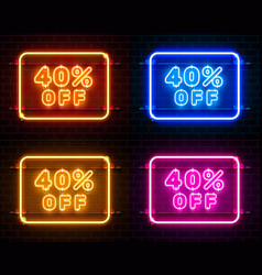 Neon off sign color set Royalty Free Vector Image