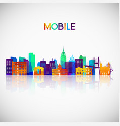 Mobile skyline linear style editable file Vector Image
