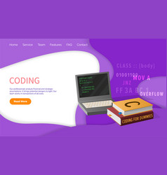 Coding and programming lessons computer science Vector Image