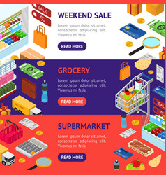 E-commerce banner horizontal set Royalty Free Vector Image