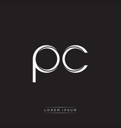 Pc logo monogram design template Royalty Free Vector Image