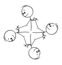 Cartoon man artist painting on canvas Royalty Free Vector