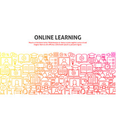 Online learning line seamless pattern Royalty Free Vector