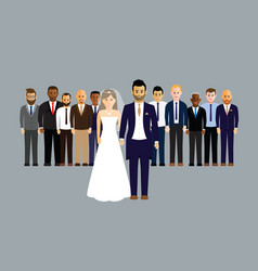 Wedding party Royalty Free Vector Image - VectorStock