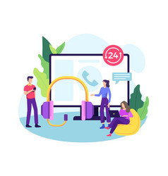 Smart operator neon sign neon call center Vector Image