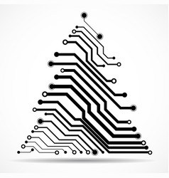 Abstract technology christmas tree Royalty Free Vector Image