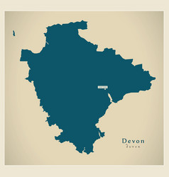Devon county england uk black map with white Vector Image