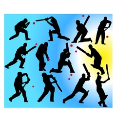 Cricket players vs Royalty Free Vector Image - VectorStock