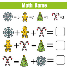 Math educational game for children mathematical Vector Image
