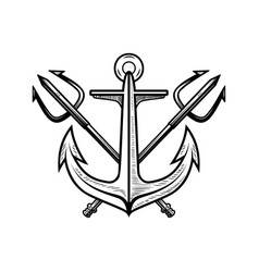 Vintage label with an anchor and letter made Vector Image
