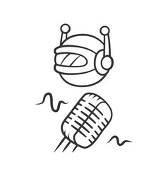 Voice bot linear icon recognition voicebot Vector Image