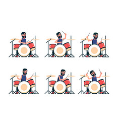 Rock band musicians characters isolated set Vector Image