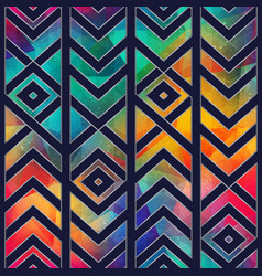 Colorful triangle seamless pattern with grunge Vector Image