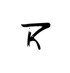 Letter r vintage grunge font label style Vector Image