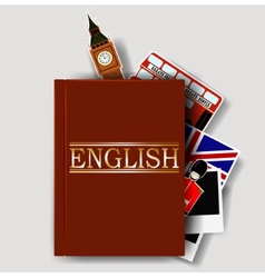 Red english dictionary Royalty Free Vector Image