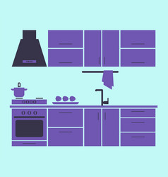 Cartoon set kitchen counter Royalty Free Vector Image