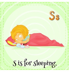 Font design for word sleep time with kid sleeping Vector Image