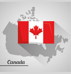 Canada flag map monument Royalty Free Vector Image