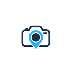 Pin camera shutter lens colorful logo icon Vector Image