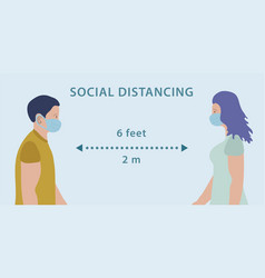 No crowd social distancing sign for quarantine Vector Image