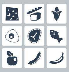 Food 100 icons universal set for web and ui Vector Image
