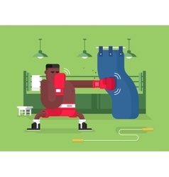 Stickman cartoon boxer with boxing gloves Vector Image