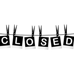 Closed sign with cartoon kids Royalty Free Vector Image