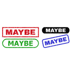 Maybe rectangle stamp seals with grunge texture Vector Image