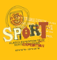 Denim sport for t shirt printing Royalty Free Vector Image