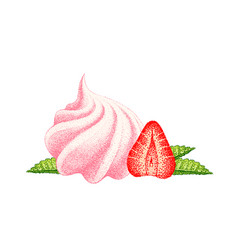 Set pink meringue marshmallow zefir Royalty Free Vector