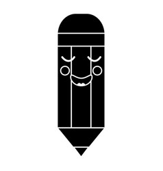 Pencil happy school supplies kawaii icon ima Vector Image