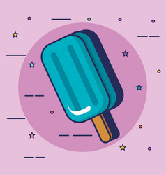 Hand with ice cream and wow expression pop art Vector Image