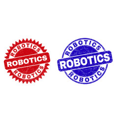 Robotics rounded and rosette watermarks Royalty Free Vector