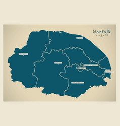 Modern map - lancashire county with districts Vector Image