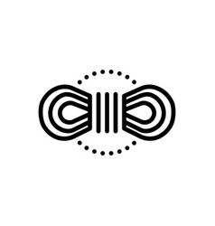 Infinity knot logo black chain link symbol Vector Image